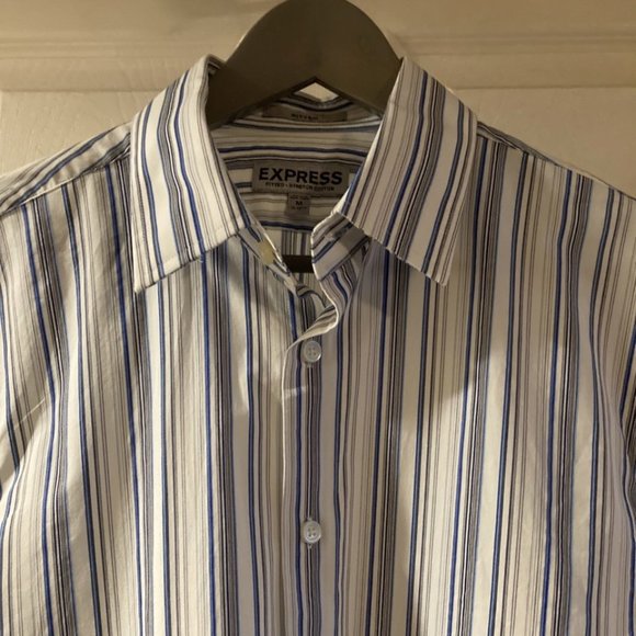 Shirts | Mens Express Dress Shirt Fitted Long Sleeve Medium | Poshmark